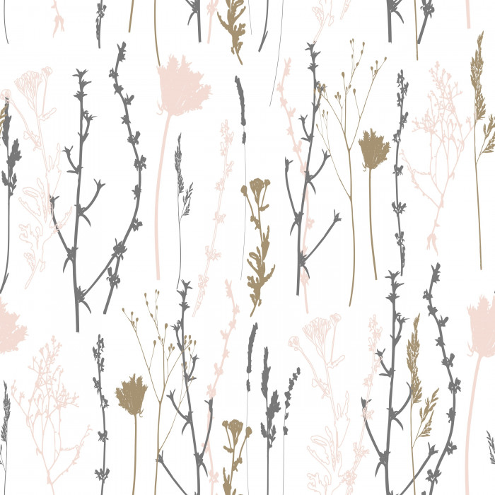 Floral Stems Silhouette Pattern - Patterns - Search Art