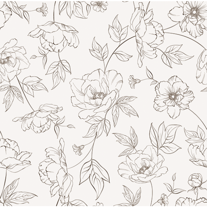 Peony Outline Pattern