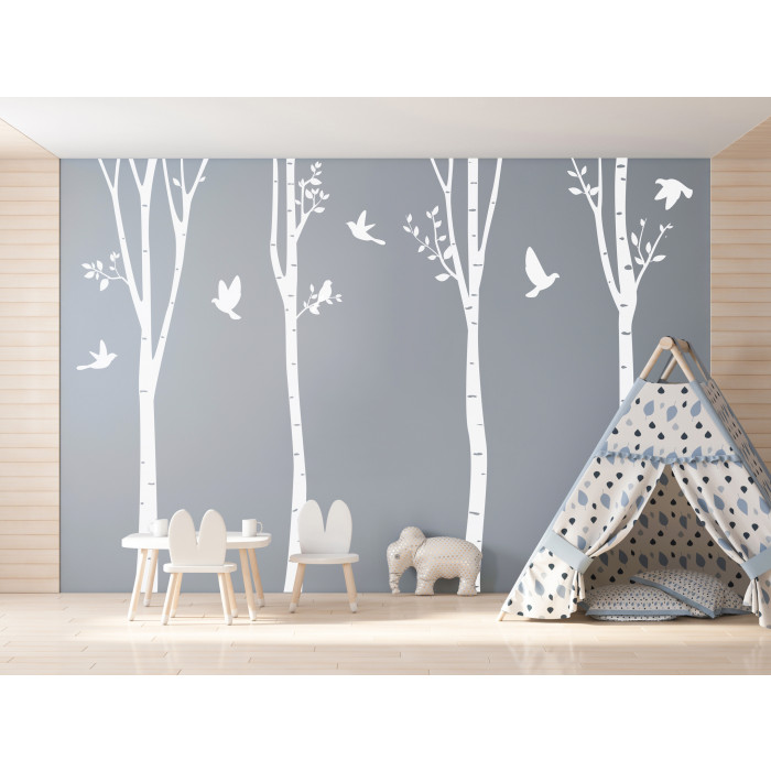 White Birch Trees Decal Set - Mountains & Nature - Search Art