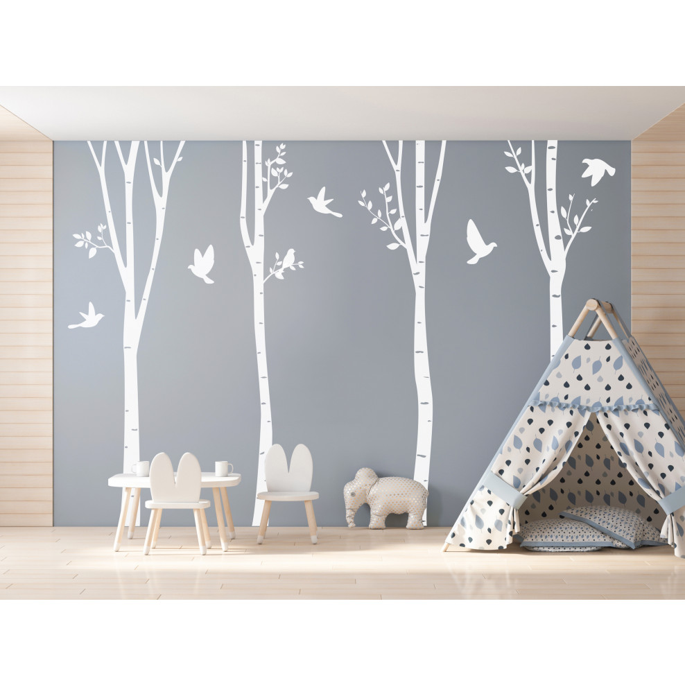 White Birch Trees Decal Set - Mountains & Nature - Search Art