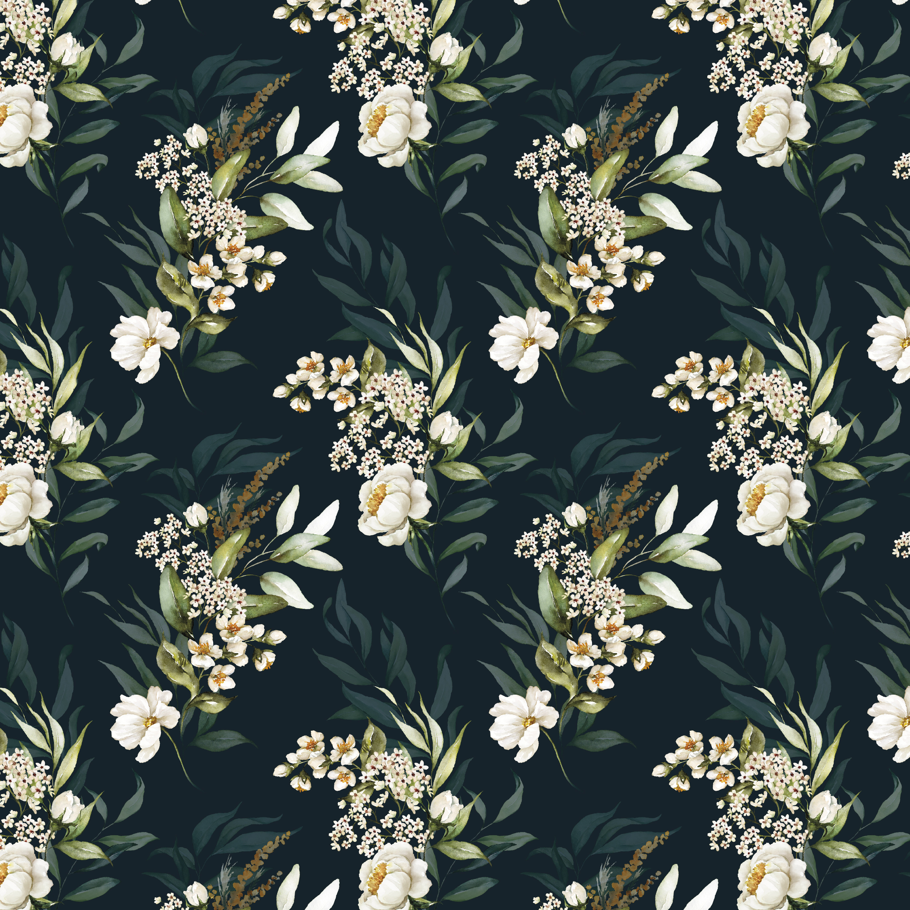 dark floral seamless pattern