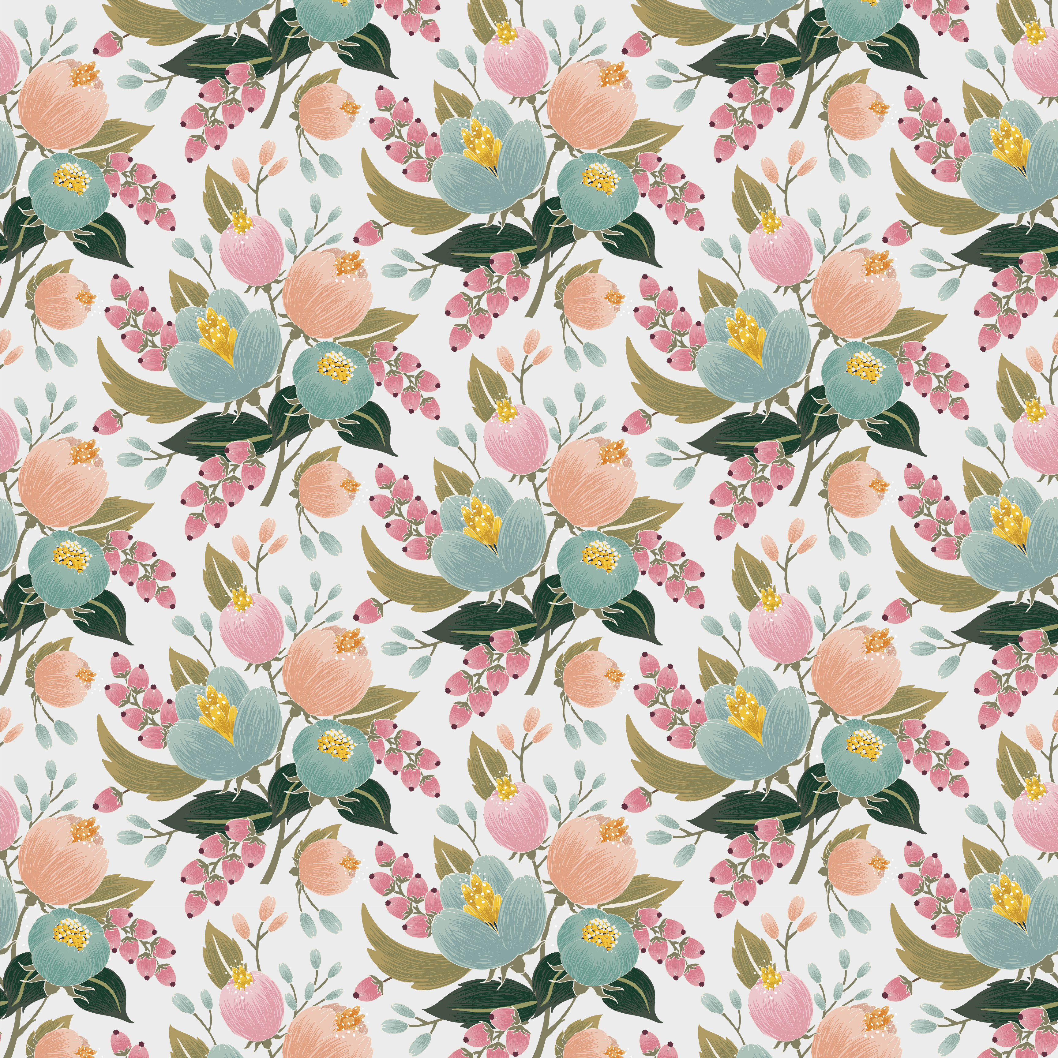 peach floral pattern